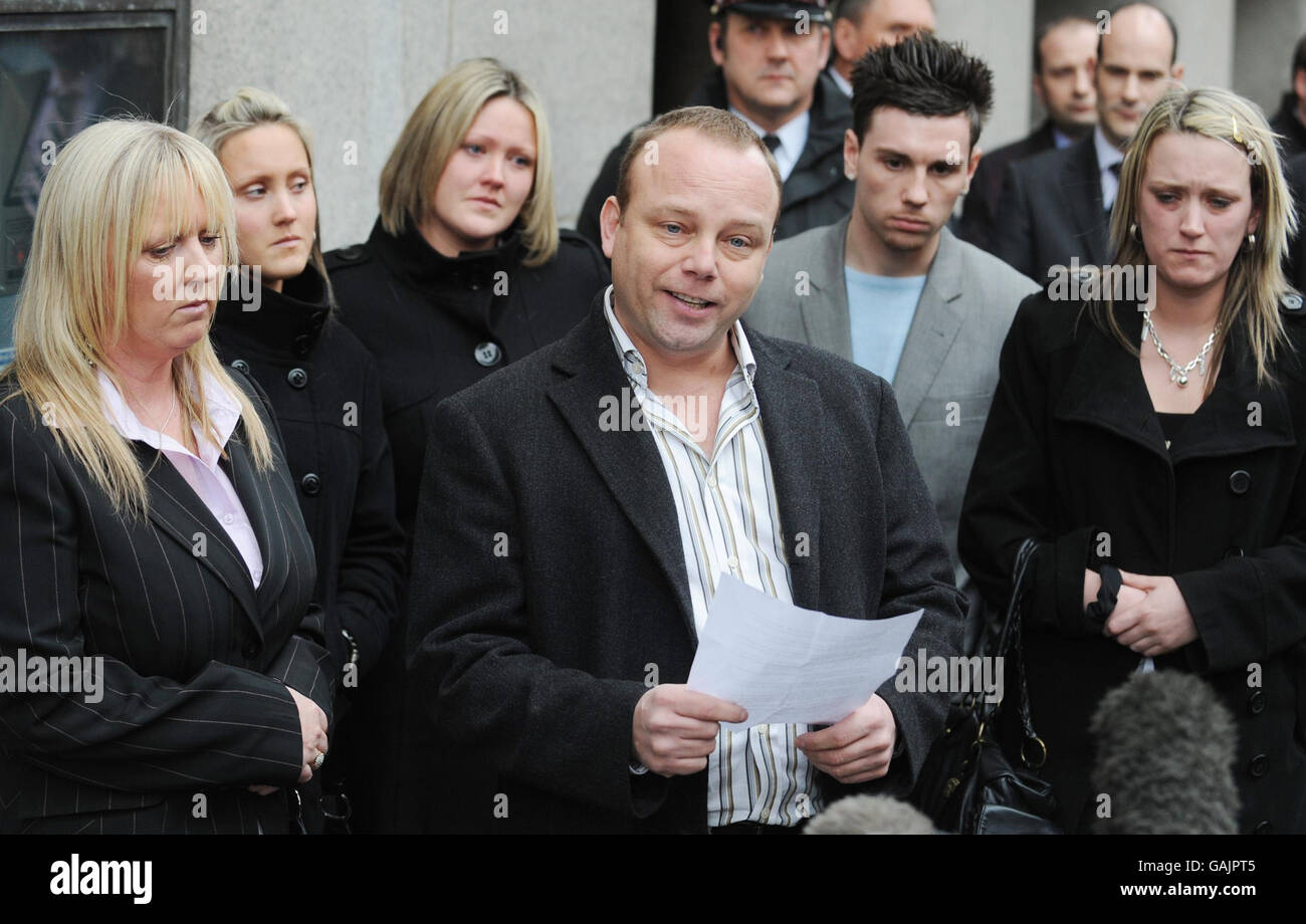 Father of Sally Ann Bowman, Paul Bowman reads a statement with his wife ...