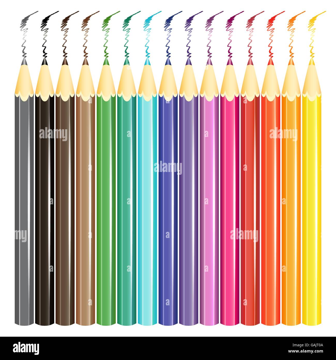 Collection of pencils in the pocket. Vector illustration Stock Vector ...