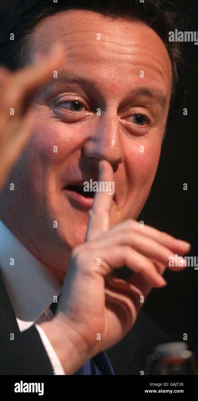 Tory leader David Cameron taking part in a debate hosted by the ...