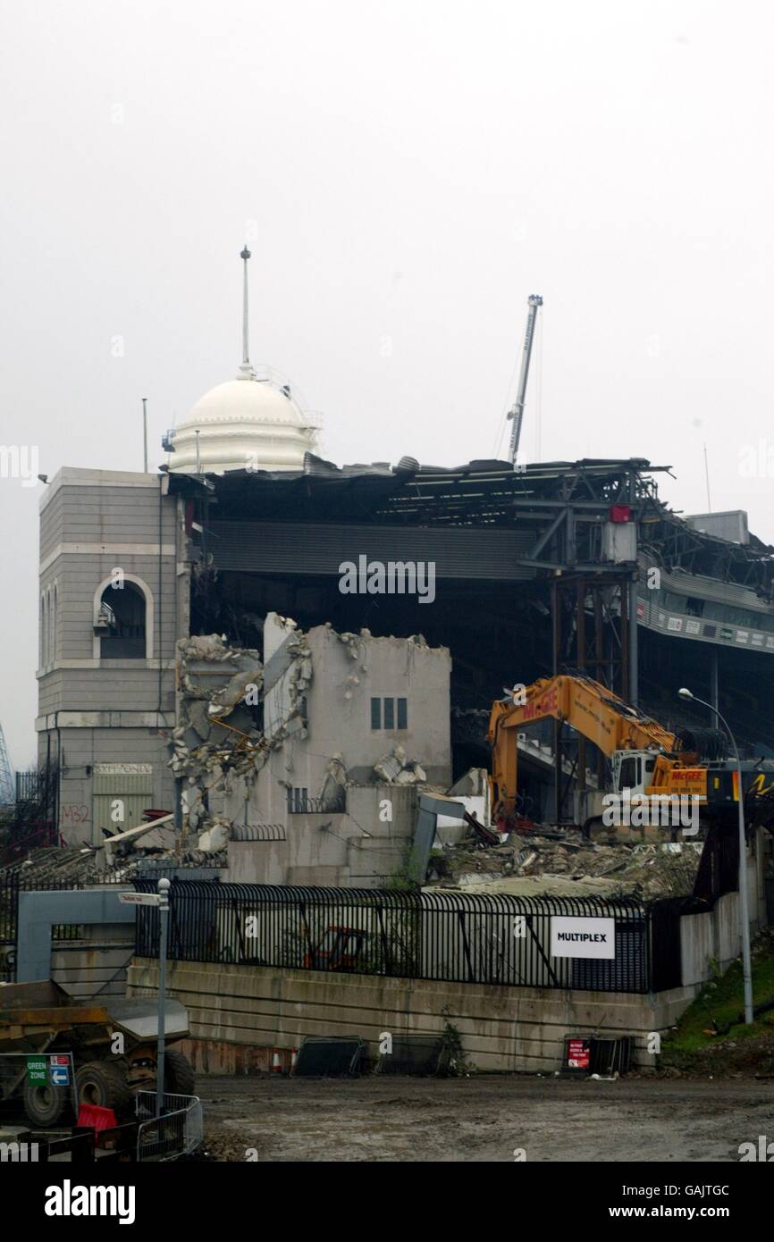 Soccer - Wembley Stadium. The Demolition of Wembley Stadium is well ...