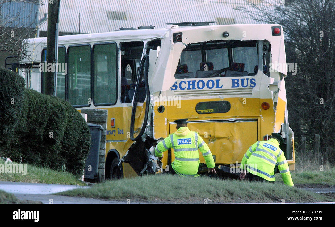 Scene on the Ballygawley to Dungannon road in Co Tyrone where a teenage ...