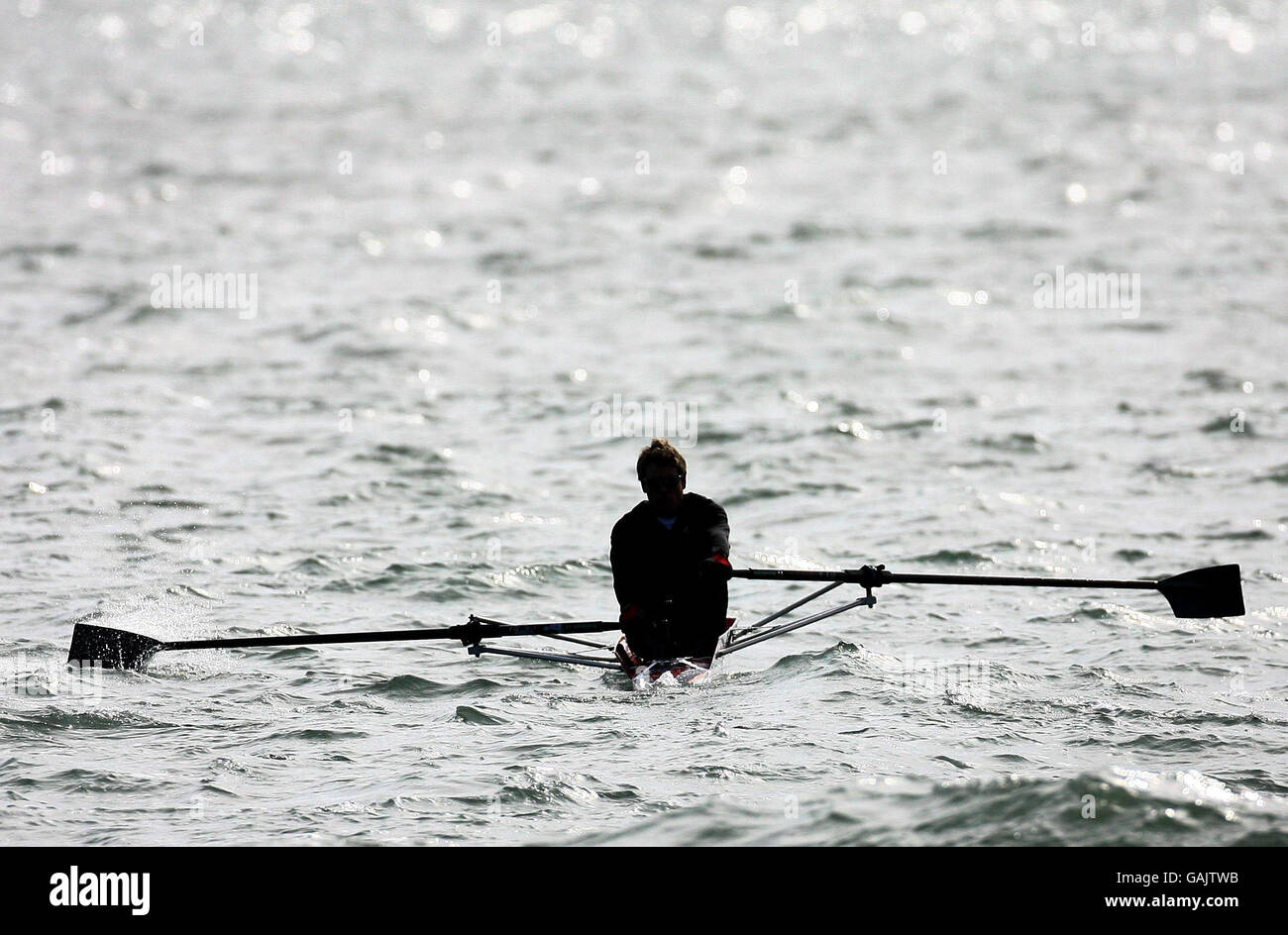 Olympic rower James Cracknell leaves Shakespeare Beach in Dover Kent on ...
