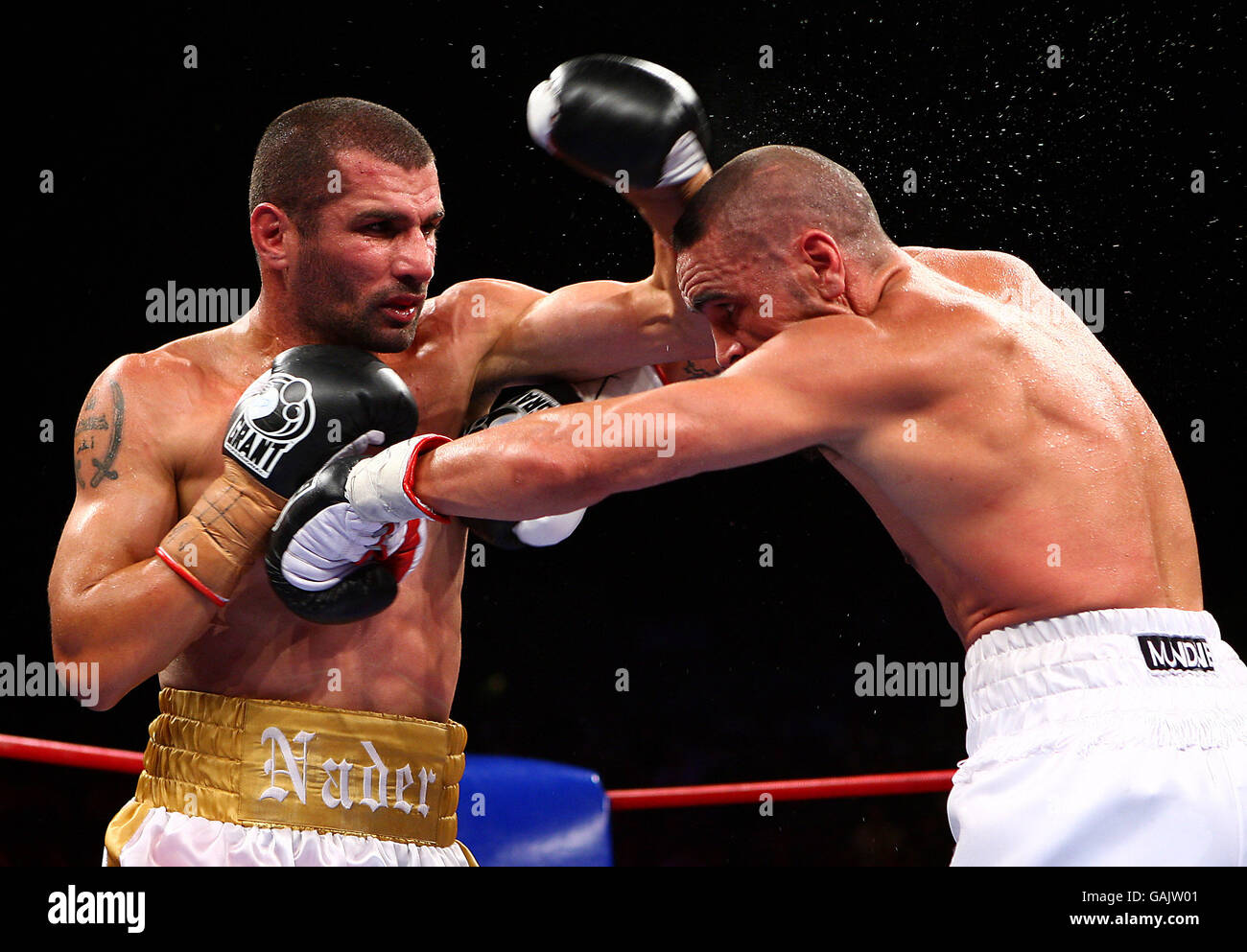 Anthony Mundine in action during his title defence against Nader Hamdan ...