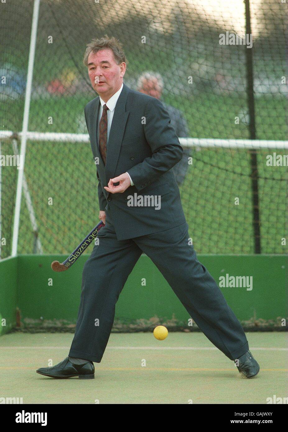 BRIAN CLOUGH , NOTTINGHAM FOREST MANAGER PLAYING HOCKEY ON THE DAY WHEN ...