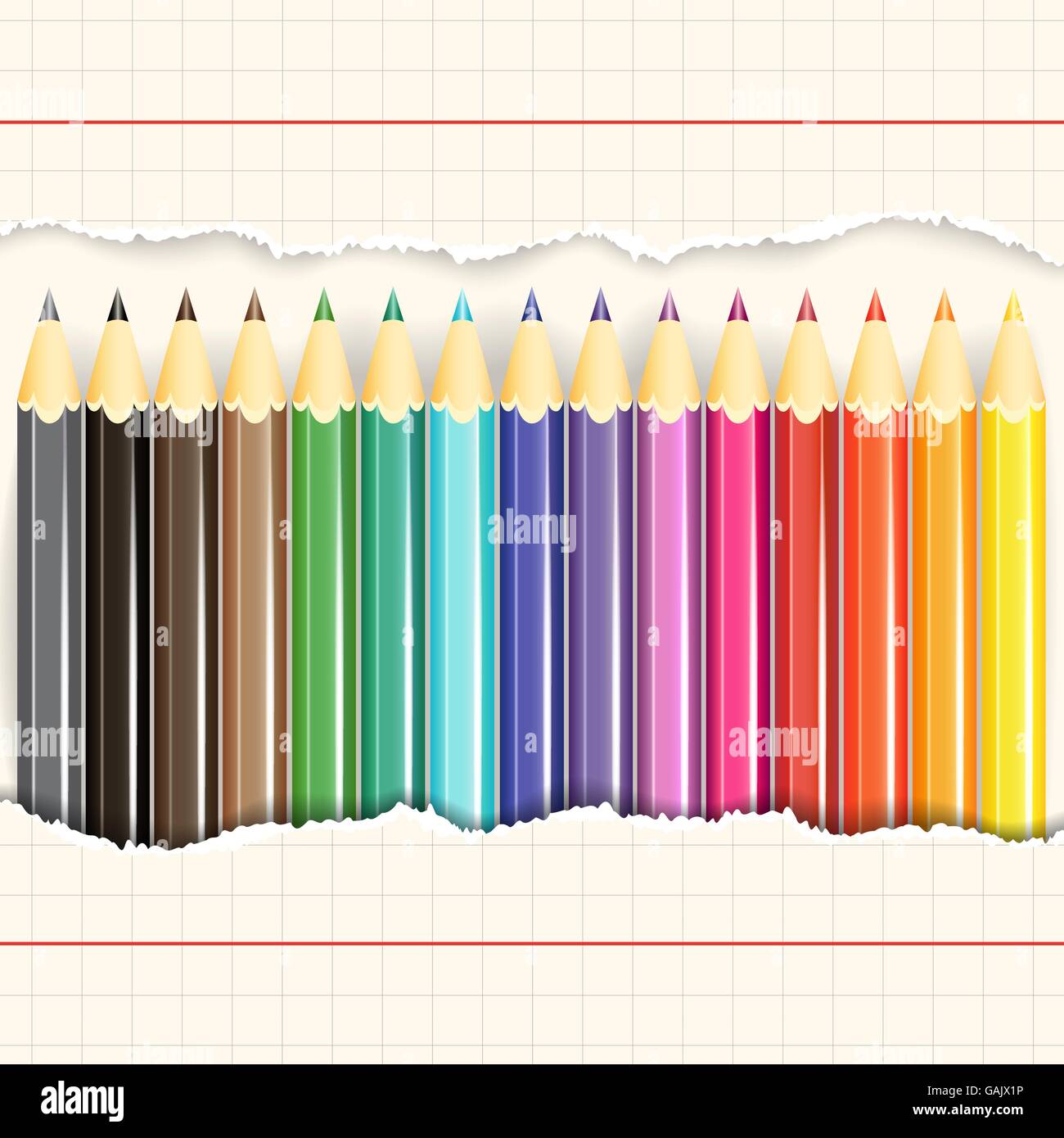 Collection of pencils in the pocket. Vector illustration Stock Vector ...