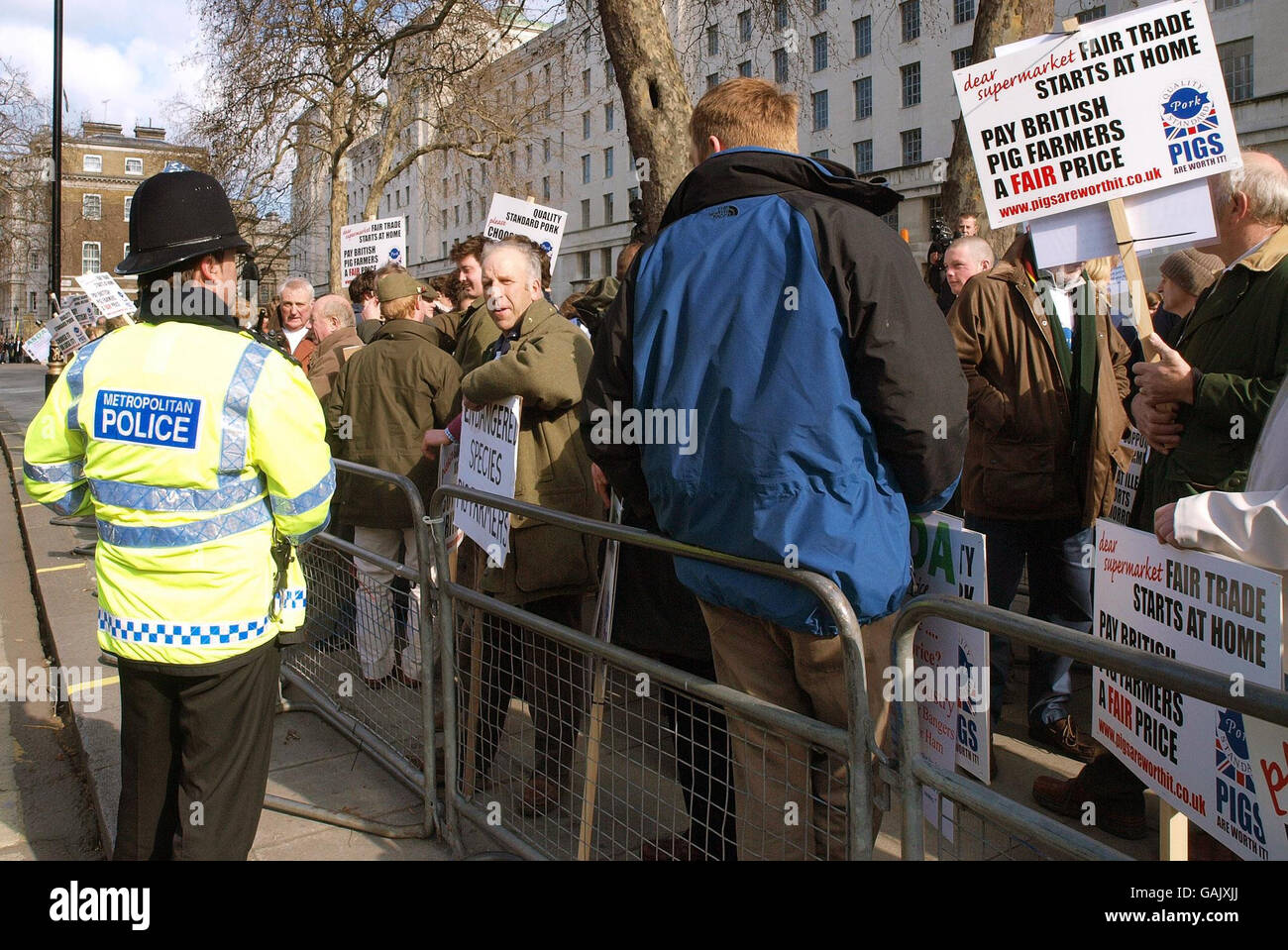 Pig farmers protest Stock Photo - Alamy