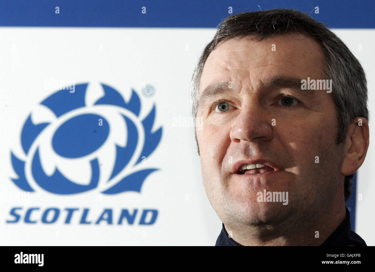 Scotland coach frank hadden press conference murrayfield hi-res stock ...