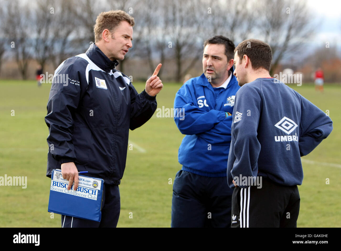 A coach gives advice during a FA community coaching programme Stock ...