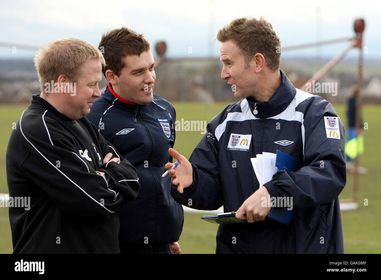 A coach gives advice during a FA community coaching programme Stock ...