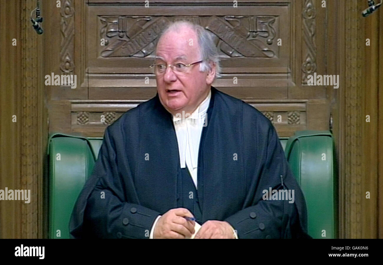 House of Commons Speaker Michael Martin in the House of Commons, London ...