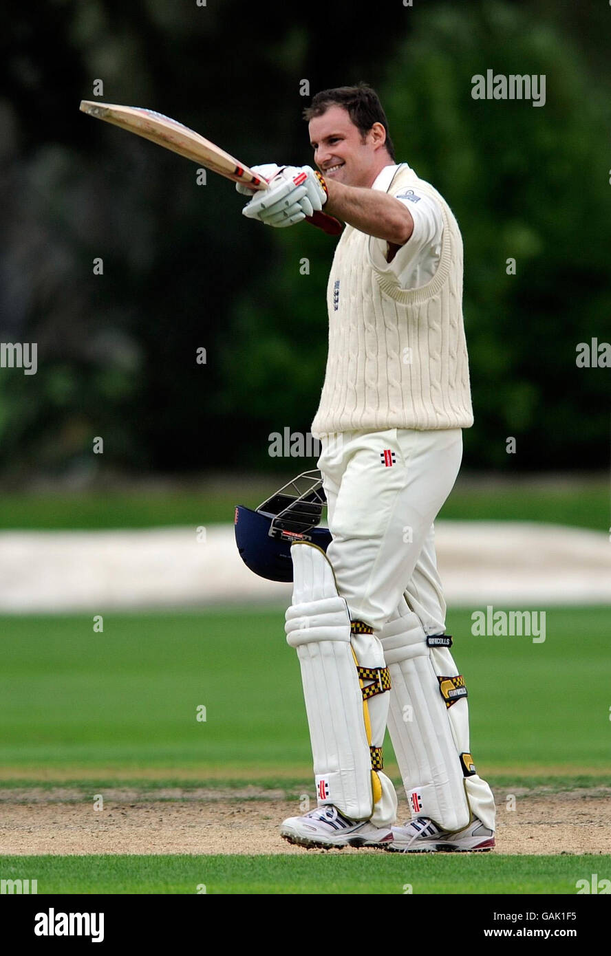 Cricket batsman raising bat hi-res stock photography and images - Alamy
