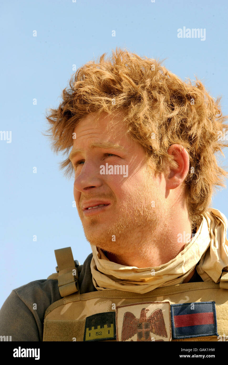 Prince Harry in the desert in Helmand province in Southern Afghanistan ...