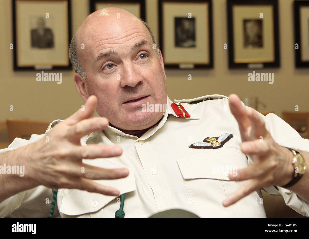 Chief of the General Staff, General Sir Richard Dannatt talks during an ...