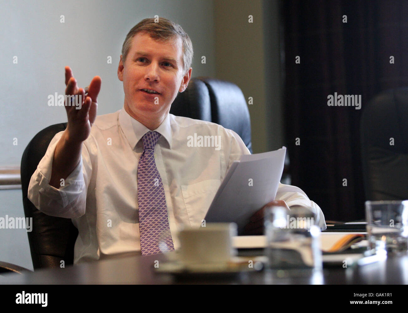 Scottish Liberal Democrat leader Nicol Stephen looks over his speech ...