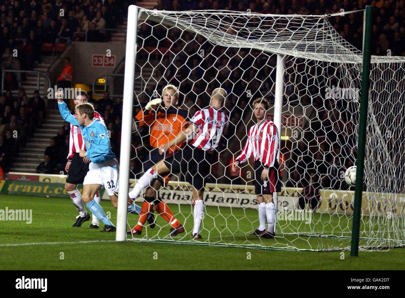 Sunderland's Michael Proctor is the first to celebrate Tore Andre Flo's ...