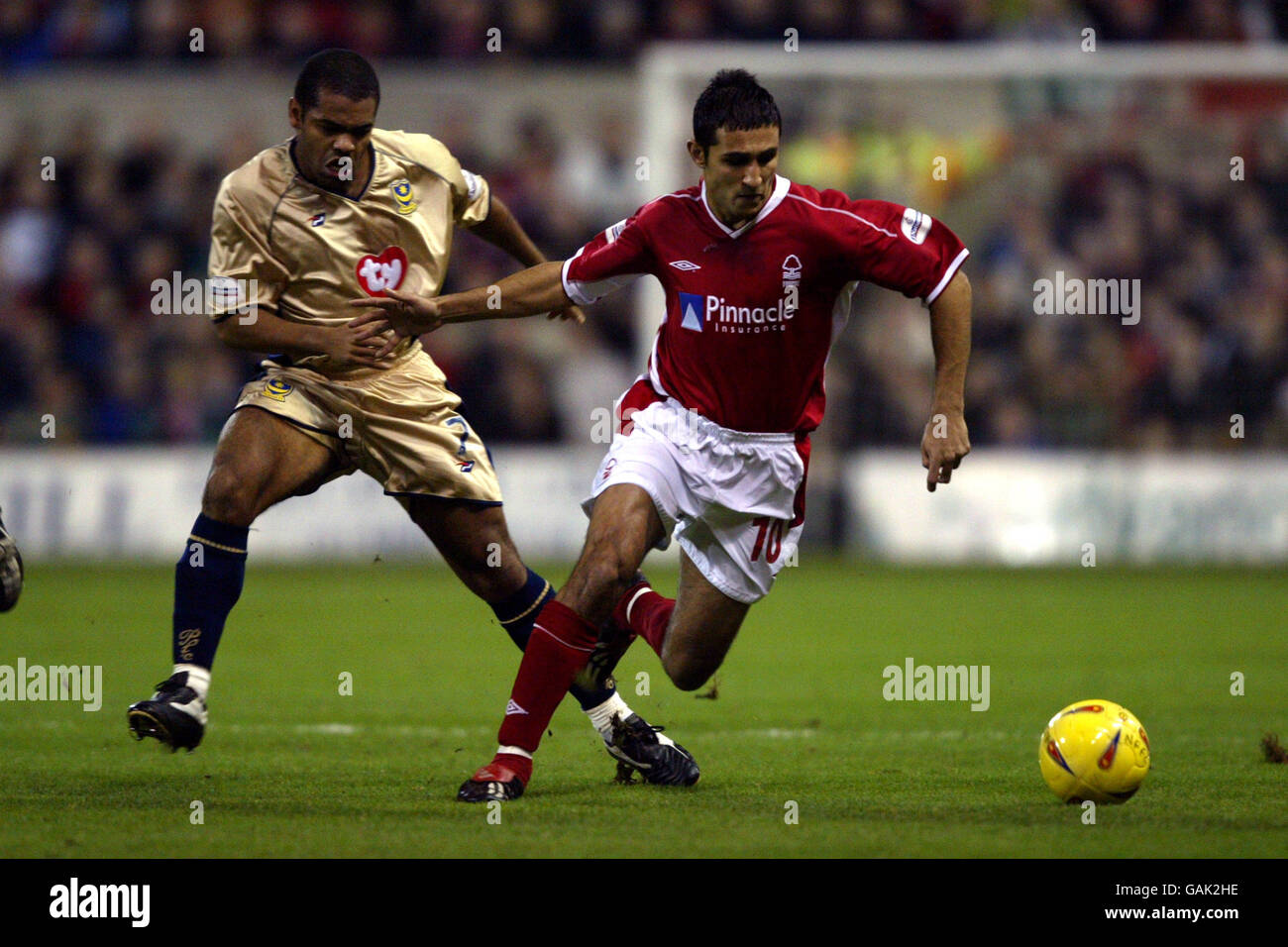 Nottingham Forest's Jack Lester gets away from Portsmouth's Kevin ...