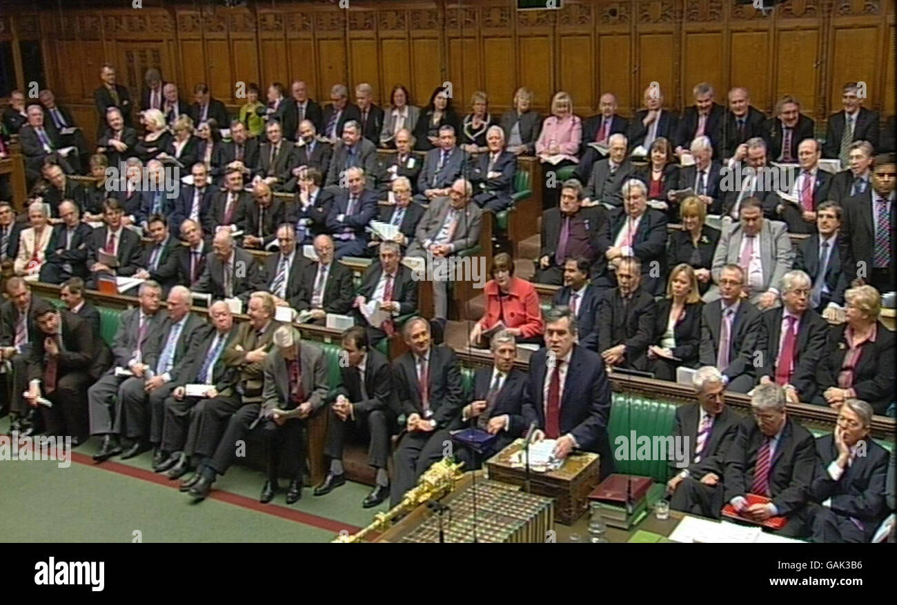 Prime Minister Gordon Brown during Prime Ministers Questions at the ...