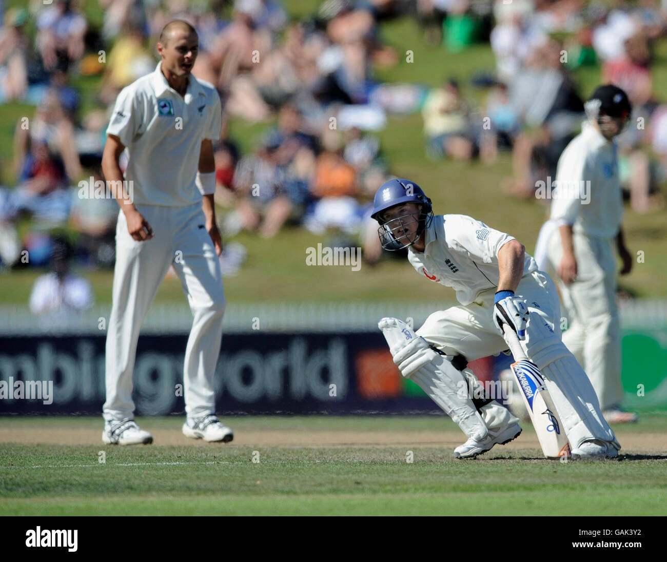 Englands tim ambrose scores another run st test seddon park hi-res ...