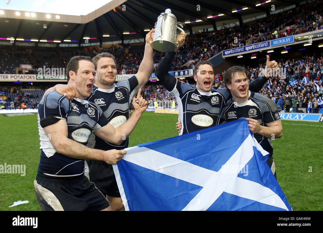 Scotland's (left to right) Graeme Morrison, Euan Murray, Dan Parks and ...