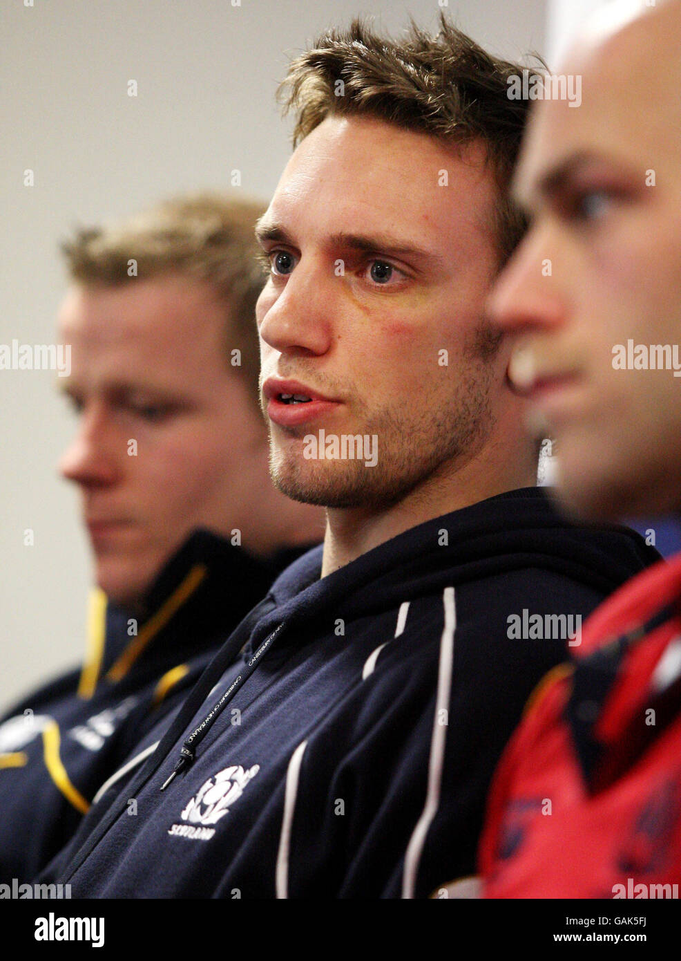 Mike Blair Scotland rugby captain with Rory Lawson (left) and Simon ...