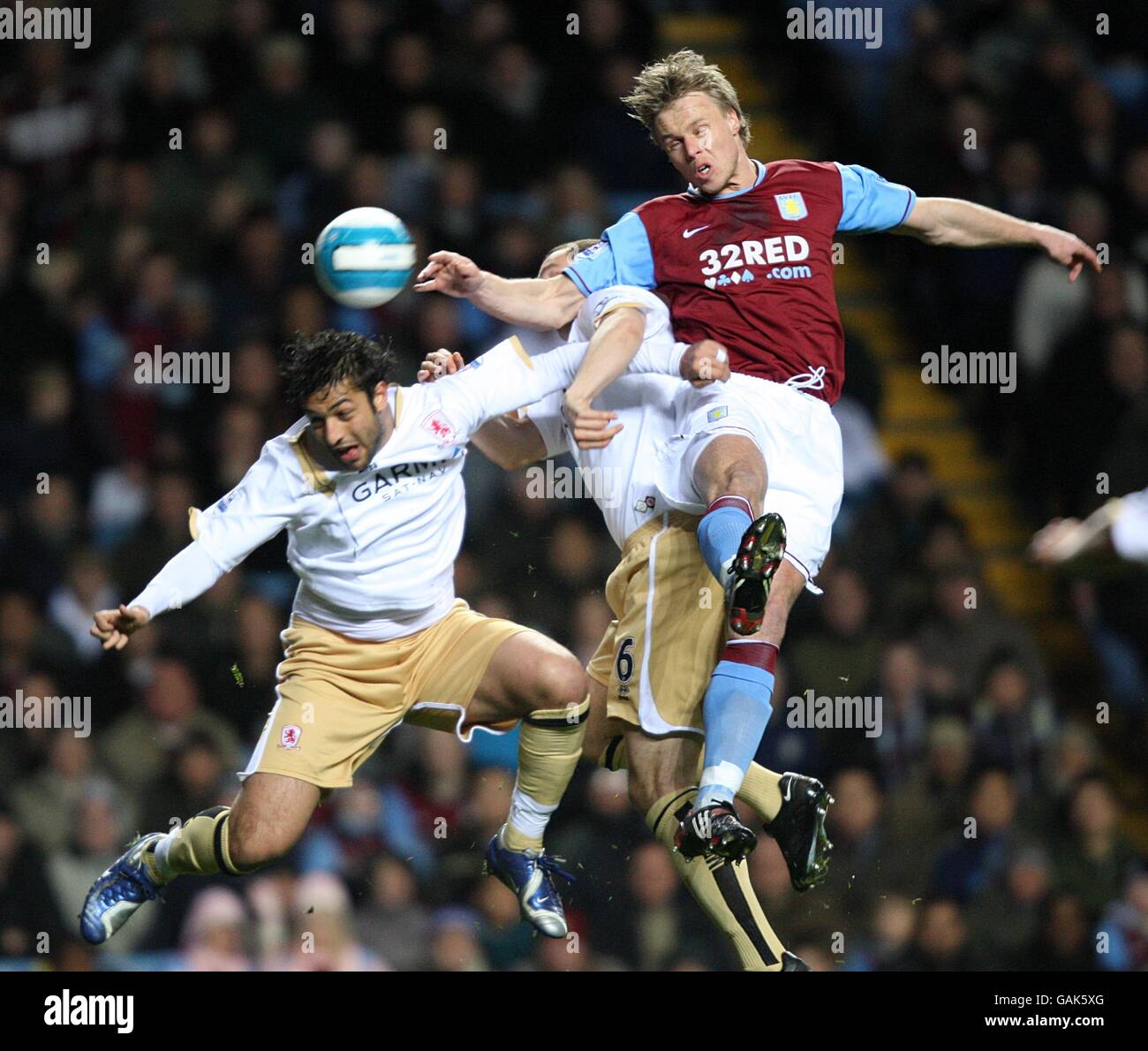 Mido, Middlesbrough (left) and Martin Laursen, Aston Villa (right ...
