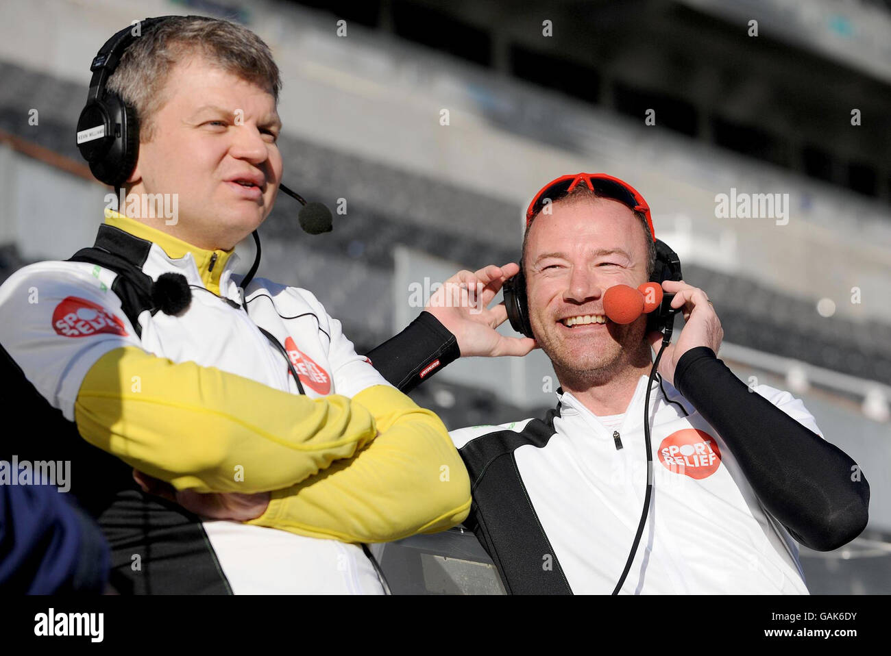 Former England football captain Alan Shearer and TV presenter Adrian ...