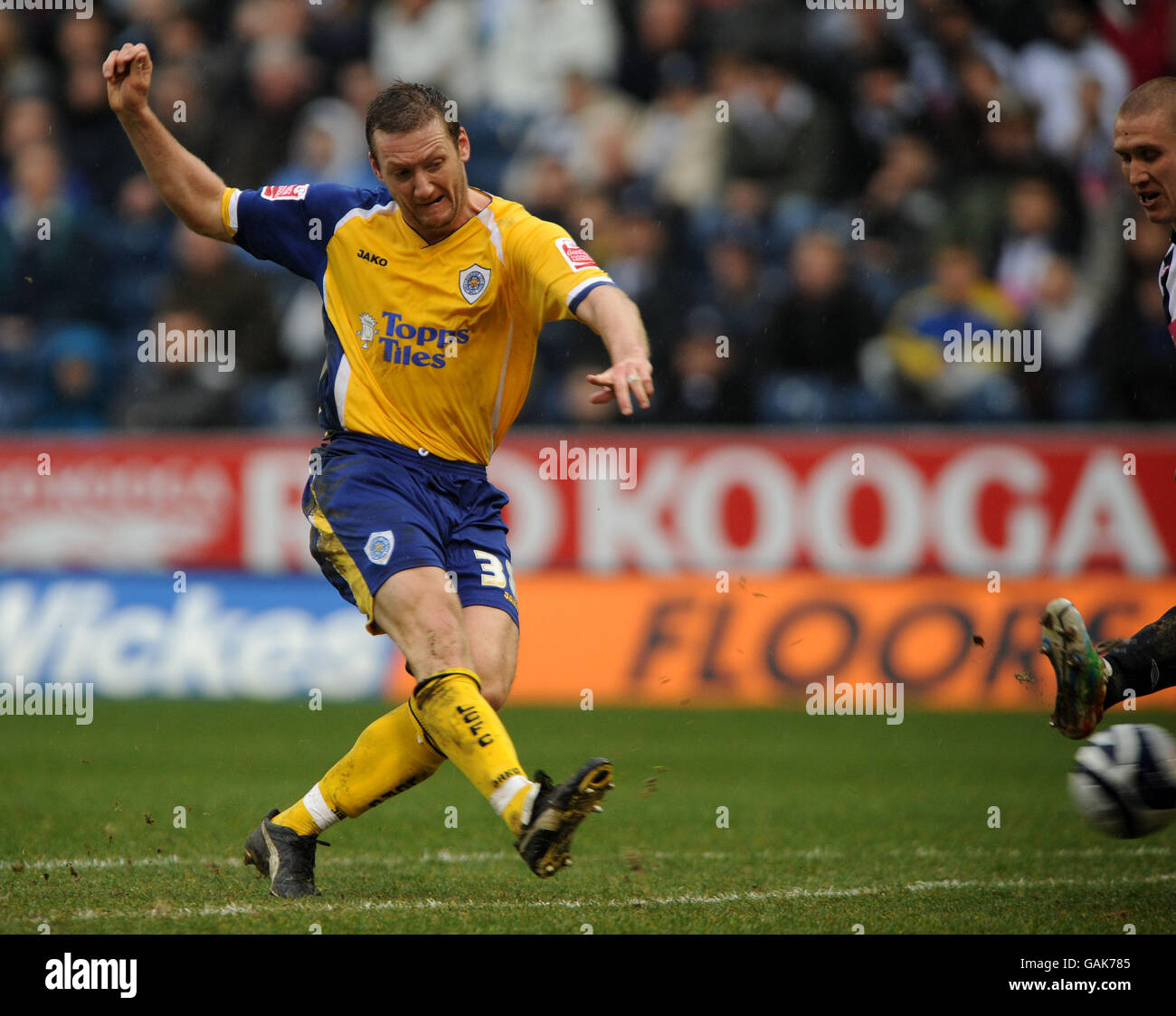 Leicester City's Steve Howard scores his hat-trick goal and their fouth ...