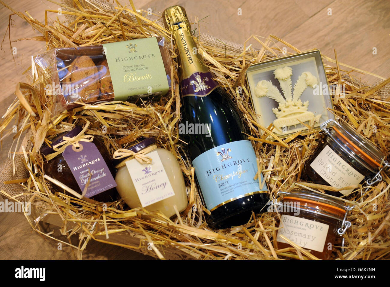 A hamper of produce at the Prince of Wales' new shop, Highgrove, in ...