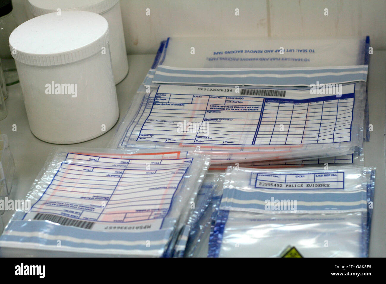 Police evidence bags inside London's first ever purpose built forensic ...