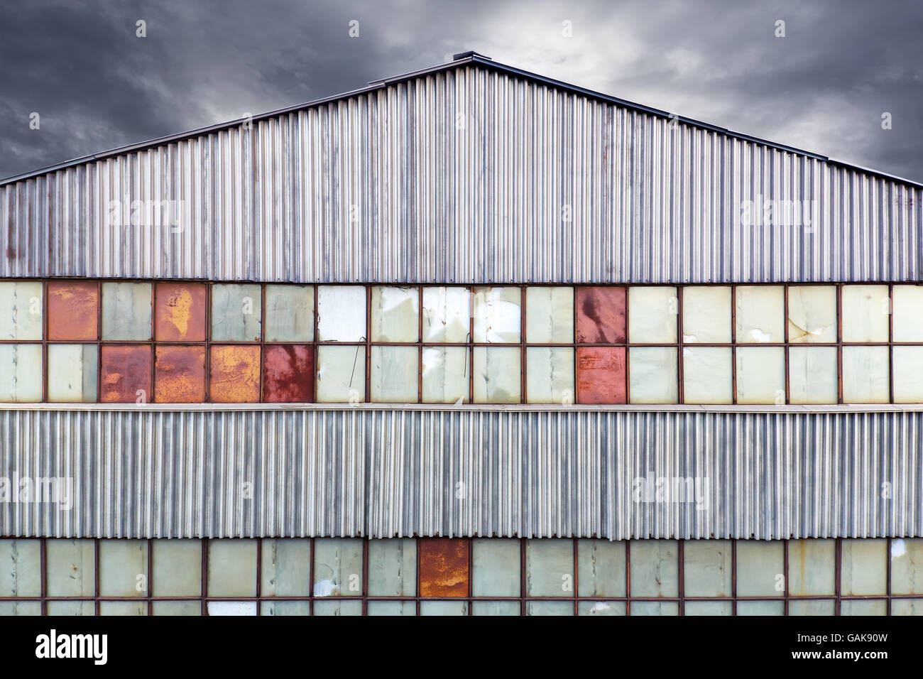 Abandoned old factory building with broken window Stock Photo - Alamy