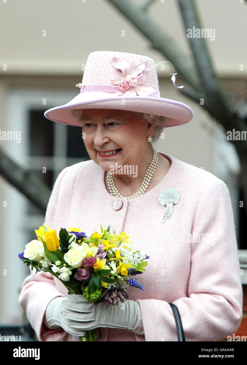 Her Majesty Queen Elizabeth II leaves St George's Chapel in the grounds ...