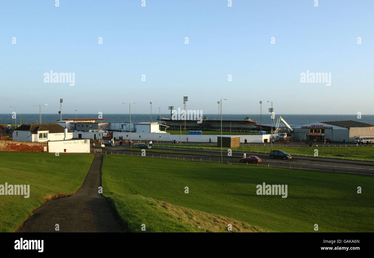 Arbroath's stadium Gayfield Park situated beside the North Sea Stock ...