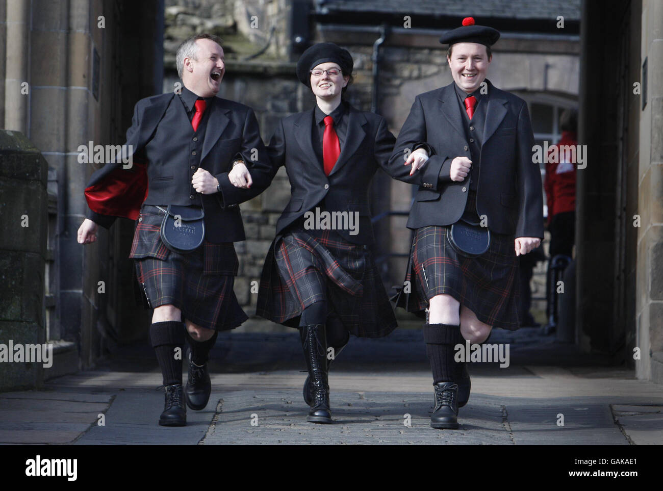 Historic Scotland guides Eric Dryden (left), Laura Groves (centre) and ...