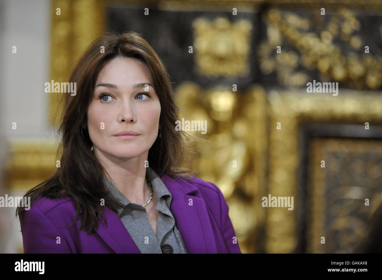 French First Lady Carla Bruni attends a lunch at Lancaster House in ...