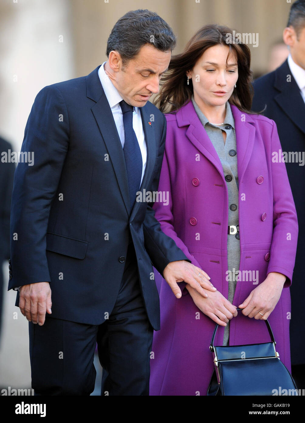 President Nicholas Sarkozy and wife Madame Carla Bruni-Sarkozy depart ...
