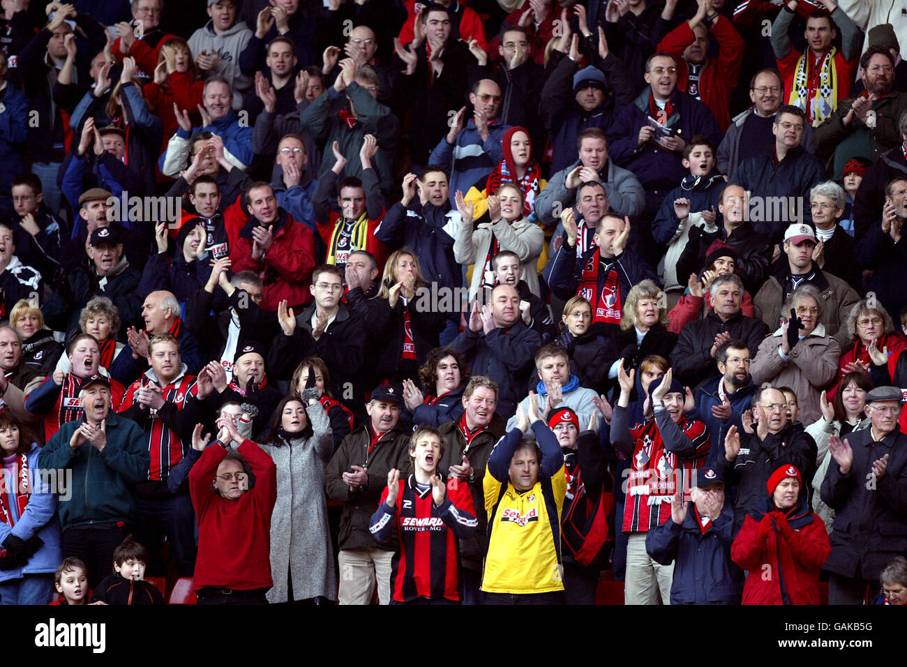 Stoke city fans cheer on their team hi-res stock photography and images ...