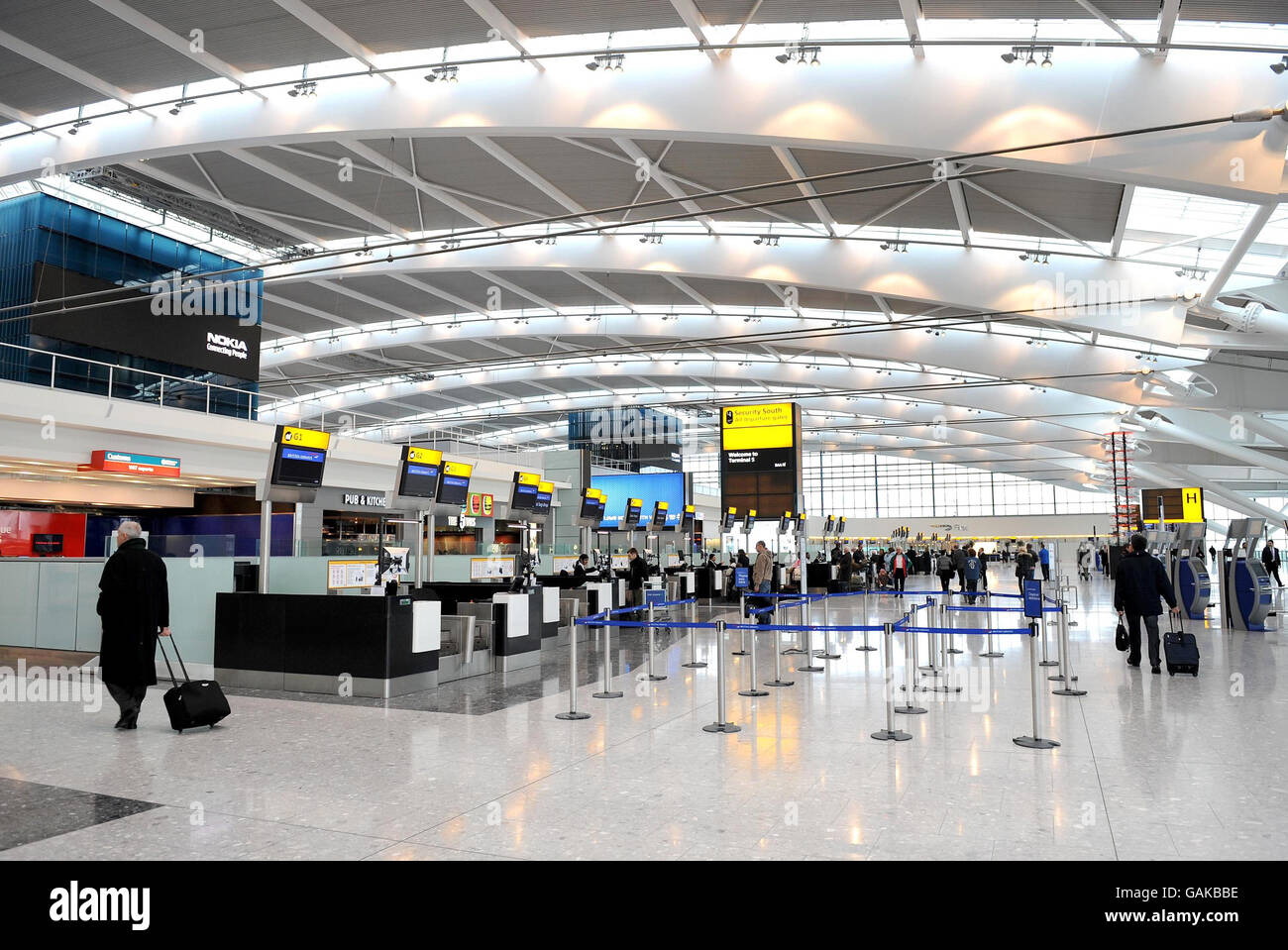 A general view inside Terminal 5 at Heathrow airport following travel ...