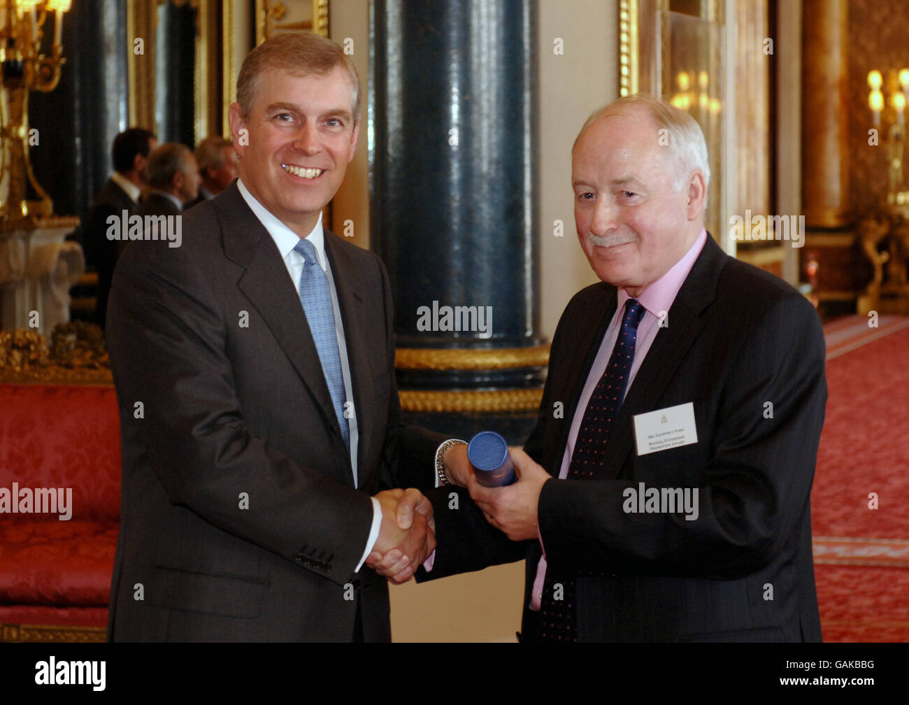 The Duke of York presents Mr Geoffrey Ford the Lifetime Achievement ...