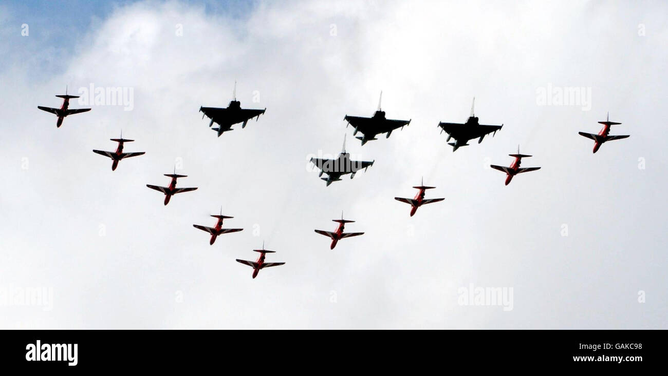RAF 90th anniversary flypast Stock Photo - Alamy