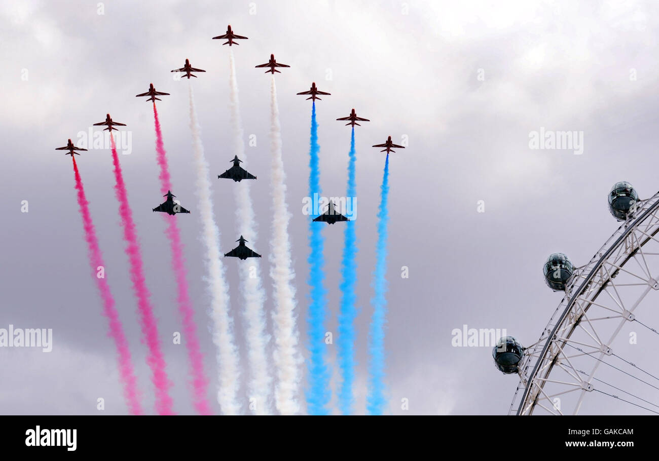RAF 90th anniversary flypast Stock Photo - Alamy