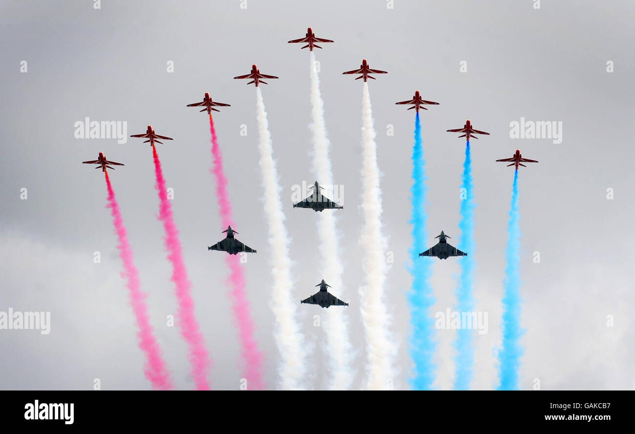 RAF 90th anniversary flypast Stock Photo - Alamy