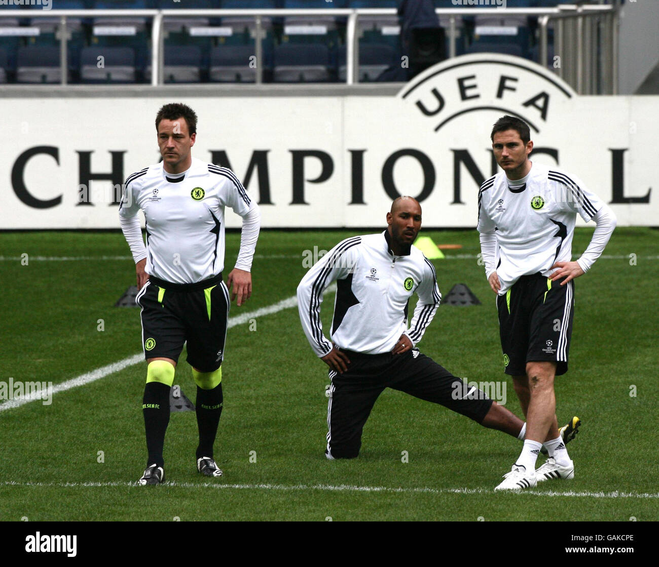 Chelsea captain John Terry (left) with Nicolas Anelka and Frank Lampard ...