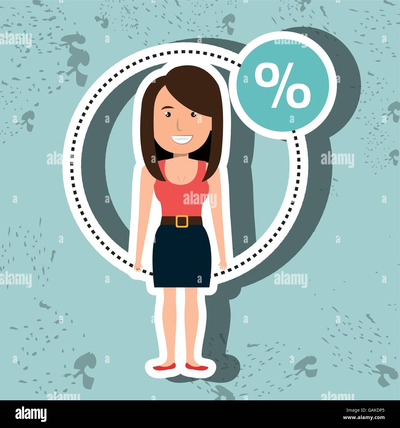 business person with percent symbol isolated icon design Stock Vector ...