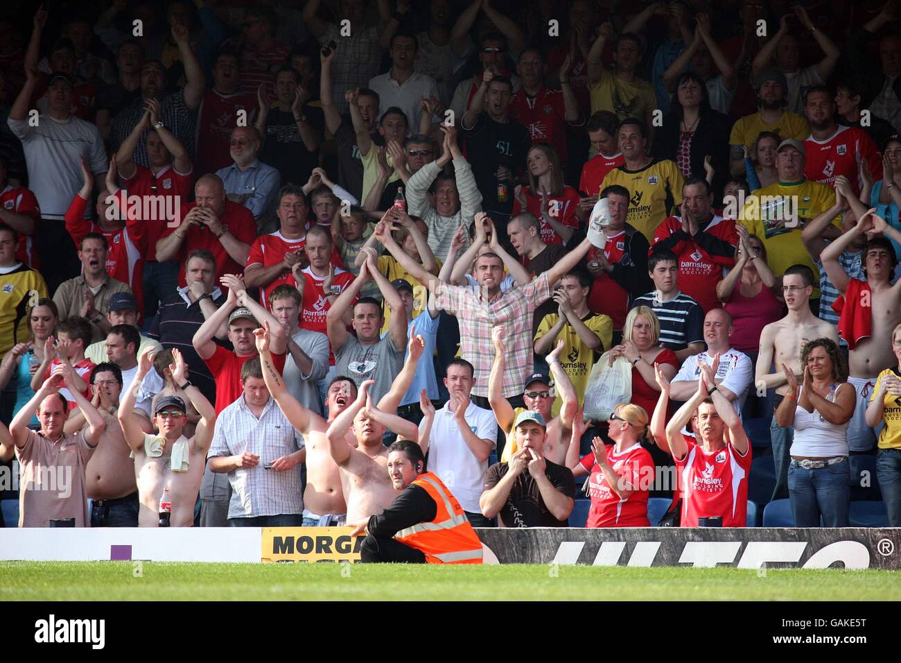 Fans celebrate in the stands at the roots hall stadium hi-res stock ...