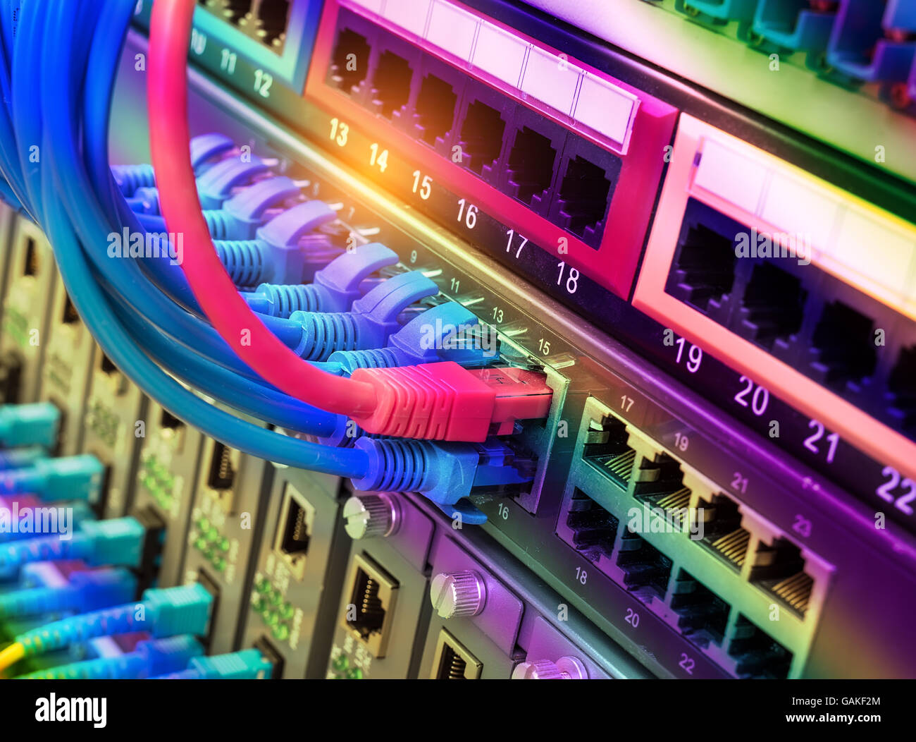 network cables connected in network switches Stock Photo - Alamy
