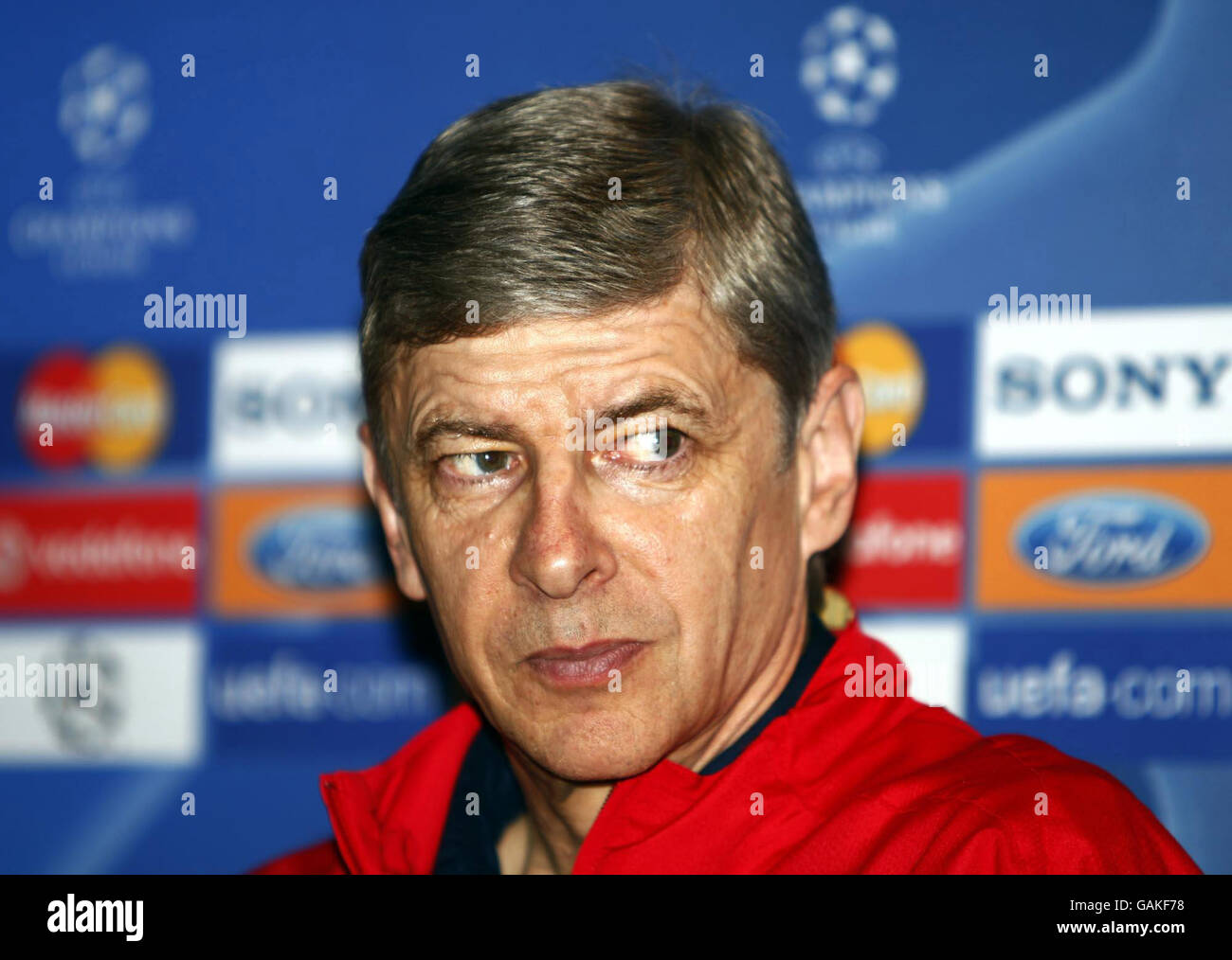 Arsenal manager during the uefa champions league press conference hi ...