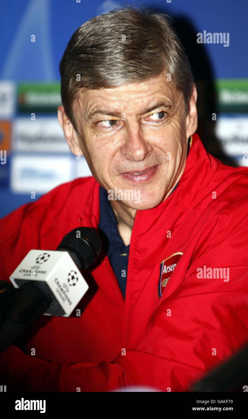 Arsenal manager during the uefa champions league press conference hi ...