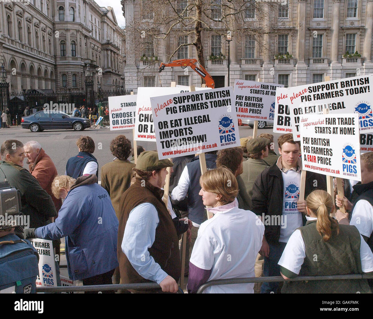 Pig farmers protest Stock Photo - Alamy