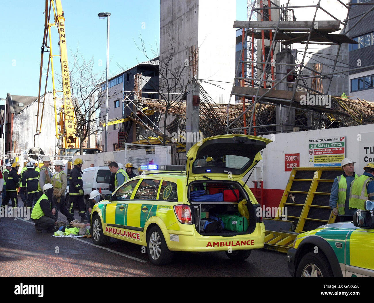 The scene after a number of people were injured when scaffolding ...
