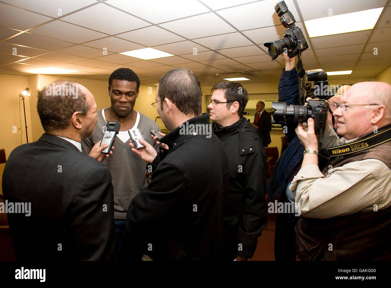 Soccer fa cup draw reaction oakwell hi-res stock photography and images ...